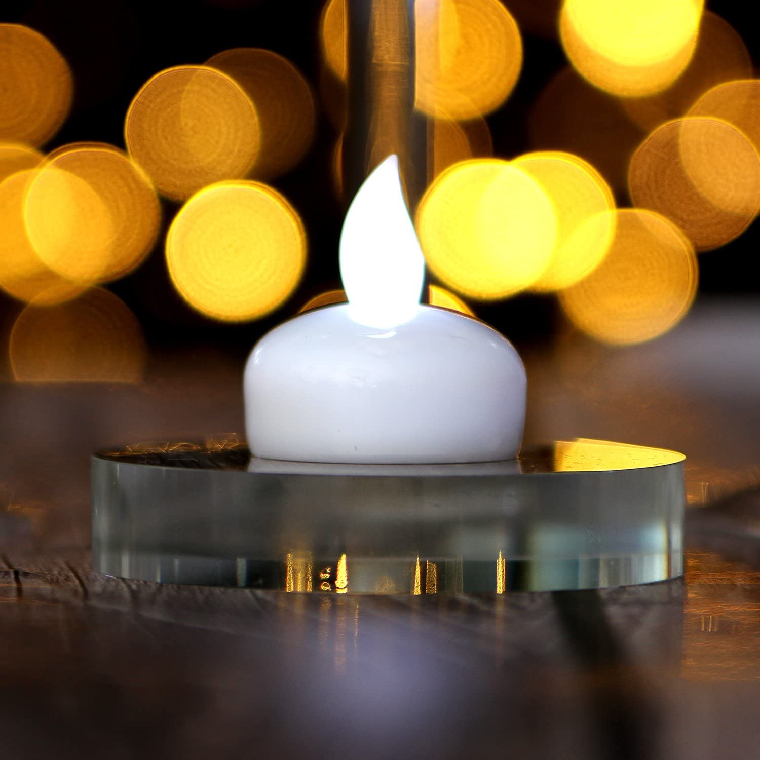 12PCS Cool White Floating LED Candles Smokeless Flickering Flameless W ...