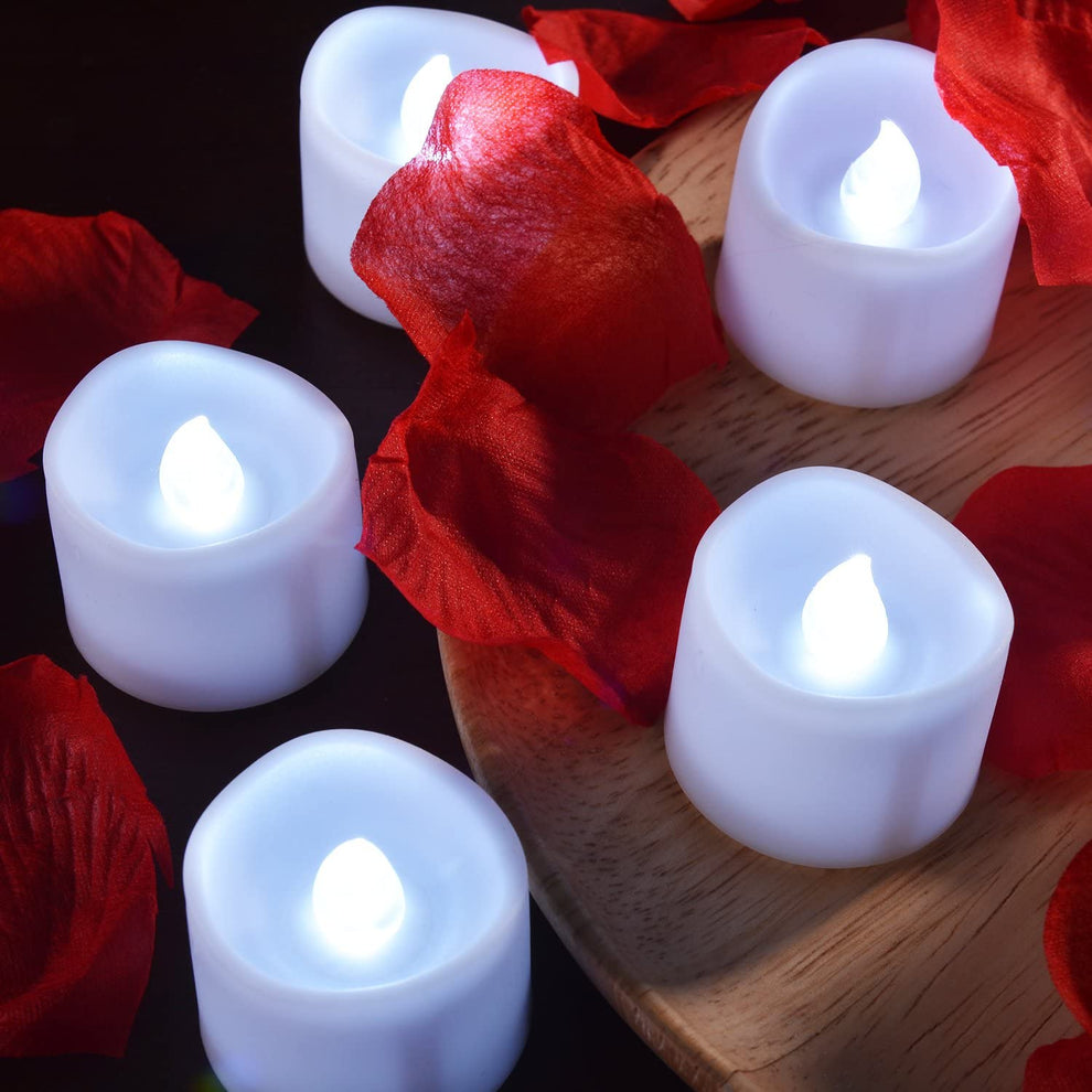 Tea Lights with Timer, Flickering Tealights Candles 12PCS 6hrs on and ...